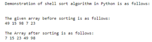 Shell sort in Python | How shell sort works in Python with examples?