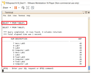 Teradata Volatile Table | Key Points in Volatile Tables with example