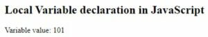 Local Variable in JavaScript | Examples of Local Variable in JavaScript
