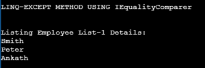 LINQ Except | How Except works in LINQ? | Examples