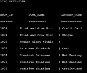 LINQ Left Join | How left join works in LINQ? | Examples