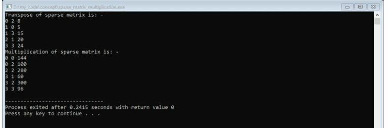 Sparse Matrix Multiplication | Quick Glance on Sparse Matrix Multiplication Sparse Matrix Multiplication | Quick Glance on Sparse Matrix Multiplication