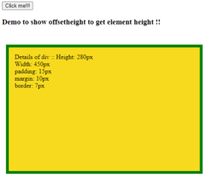 jQuery offsetHeight | How offsetheight works in jQuery?