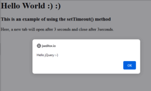settimeout Java | Learn How setTimeout() works and examples
