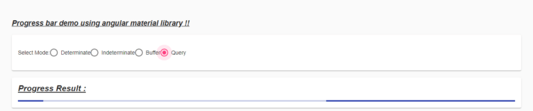 Angular Material Progress Bar | Example of Angular Material Progress Bar