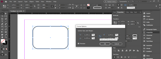 InDesign rounded corners | Learn How to create and use Round Corners?