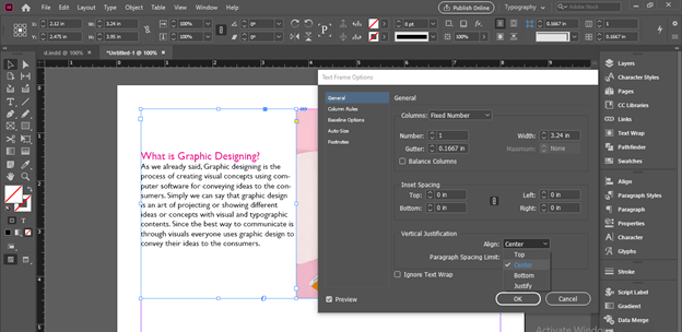 InDesign Center Text Vertically How To Center Text Vertically In 