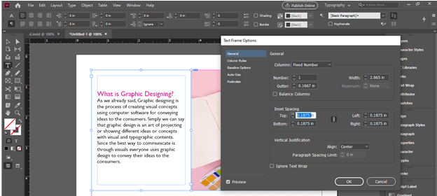 Serv rka Deform cie Hluk Indesign Text Centered In Box Madison Ukladanie Amplify