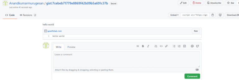 Gitlab GIST | Learn how GISTS are created across the GITHUB setup??