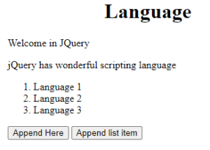 jQuery insert | jQuery insert overviews | Examples with code