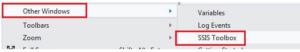 SSIS Toolbox | How to use the SSIS toolbox with categories?