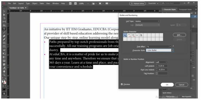 InDesign Bullet Points | Complete Guide to InDesign Bullet Points