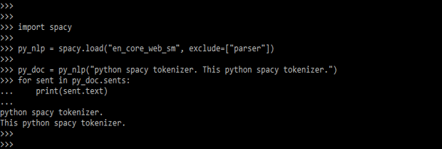 SpaCy tokenizer | What is spaCy tokenizer? | Examples