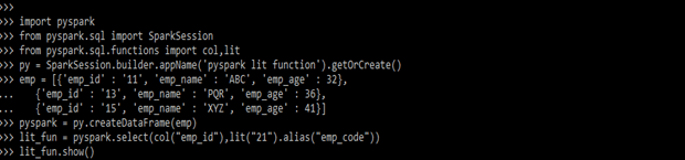 PySpark lit() | Creating New column by Adding Constant Value