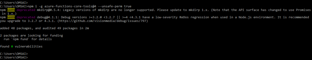 Azure Functions Core Tools Installing Azure Functions Core Tools