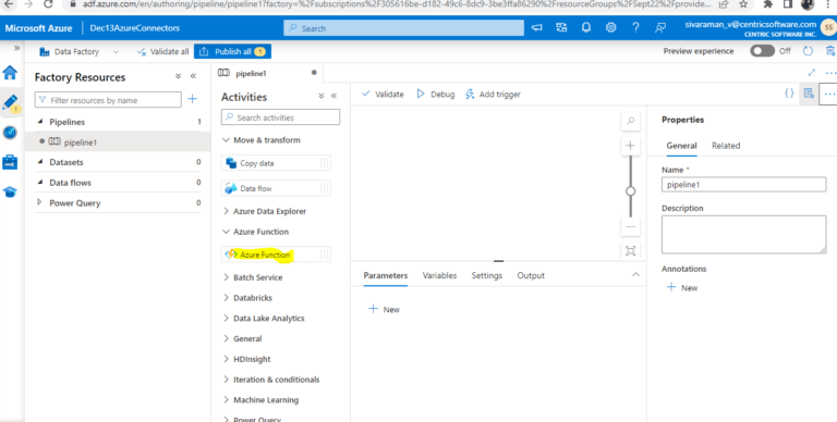 Azure Data Factory Connectors | Parameters to do Additional Services