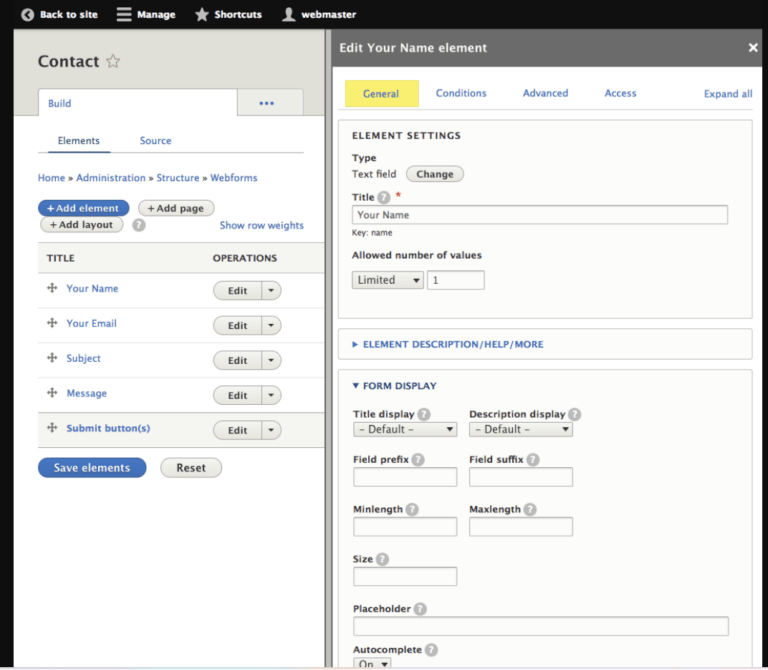 Drupal Webform | OpenSource Form Constructor & Acceptance Manager