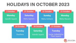 Holidays in October 2023 | List of Holidays in October 2023 (Updated)