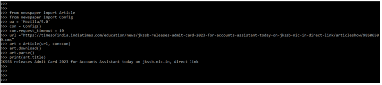 Python Newspaper | Library used for News Articles, Web Scraping
