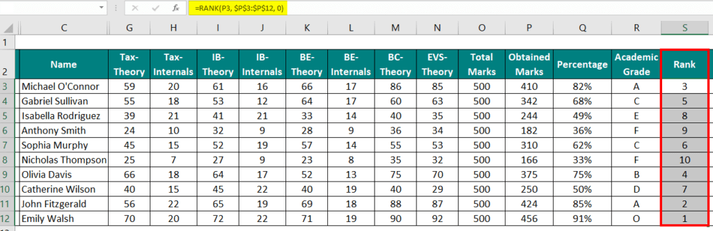 How to Create Marksheet in Excel? (IF, VLOOKUP, RANK, OR, AND)