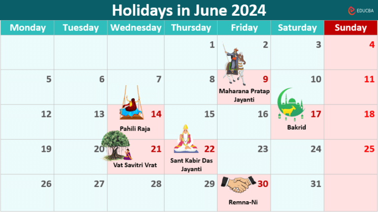List of Holidays in June 2024 [Updated List] | EDUCBA