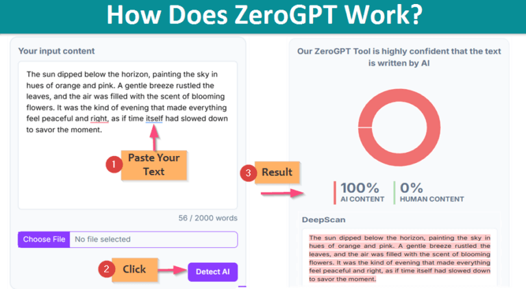 ZeroGPT: AI Content Detection | Steps, Features and Tips